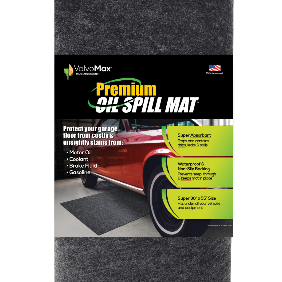ValvoMax Non-slip Premium Absorbent Oil Mat (55" x 36") – ValvoMax Oil ...