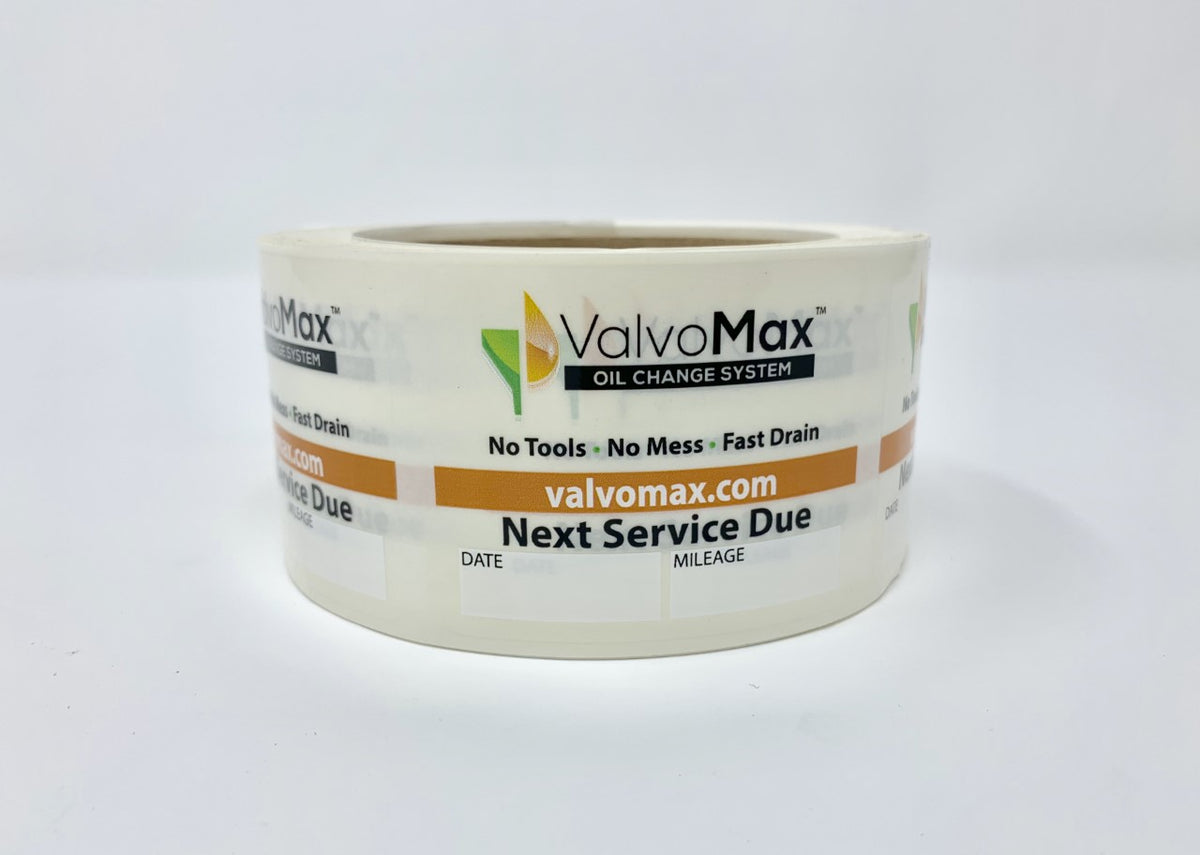 Oil Change Reminder Stickers – ValvoMax Oil Drain System