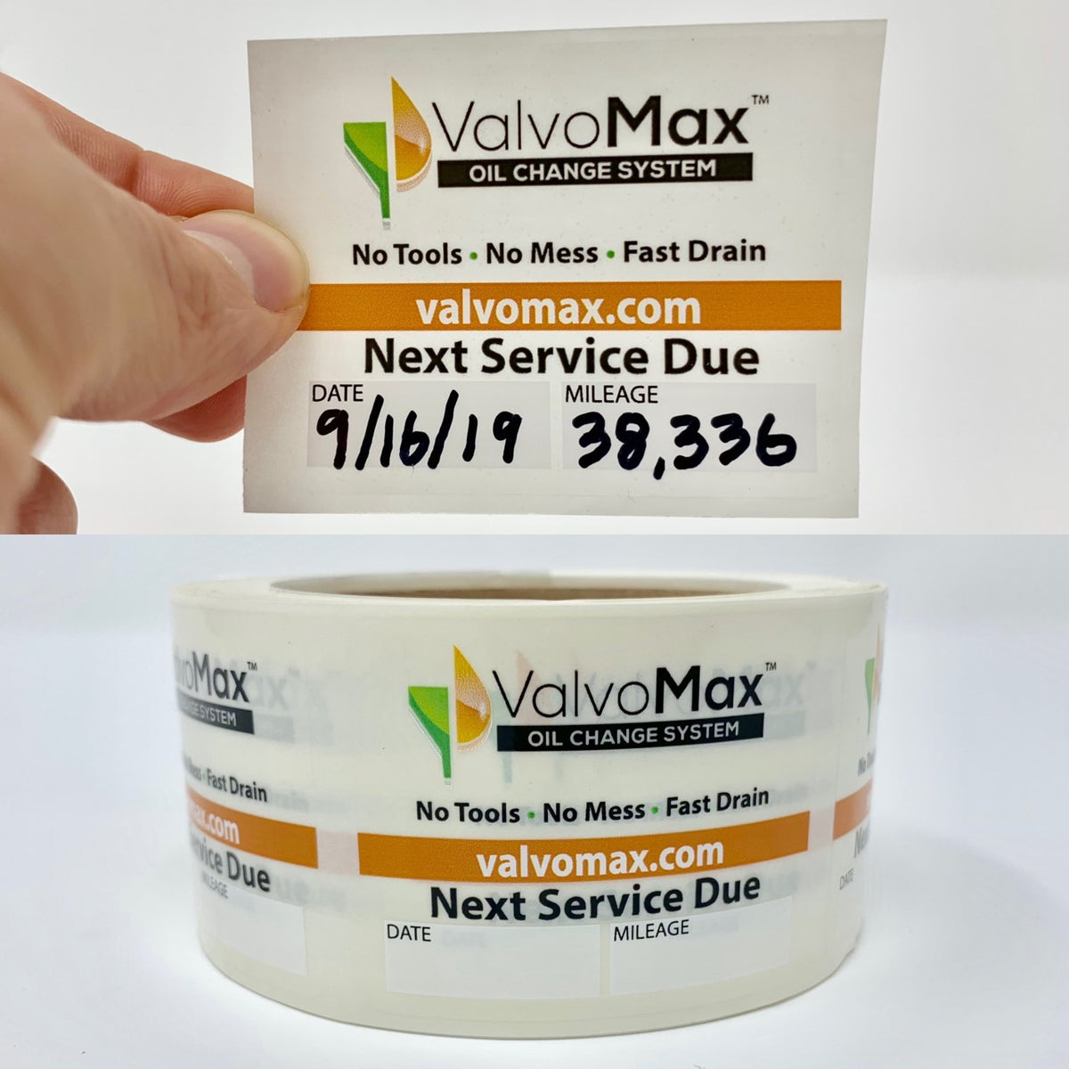 Oil Change Reminder Stickers – ValvoMax Oil Drain System